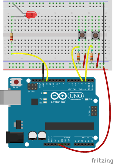Arduino-opdrachten/Button-dimmer - basis